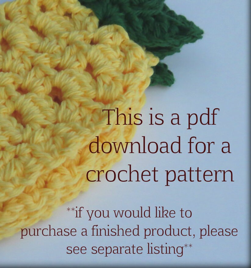 Pineapple Drink Coaster Crochet Pattern Tropical Fruit - Etsy
