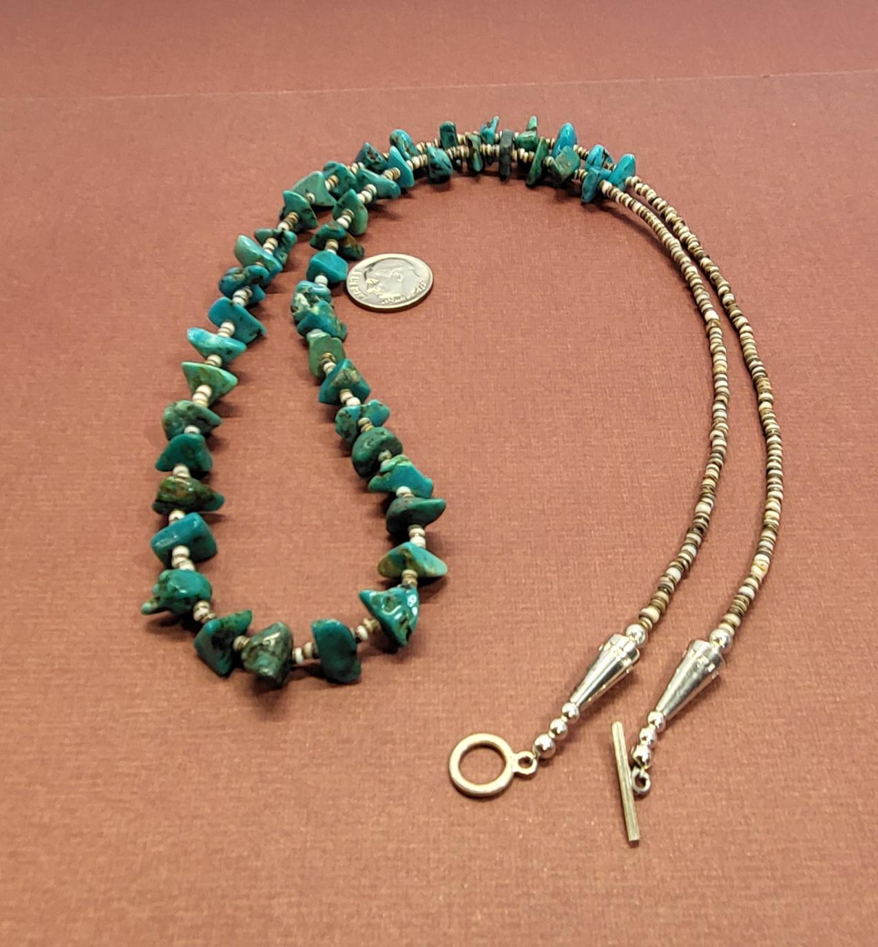 Christmas in July Sale! Blue Turquoise Necklace and Heishi Beads With ...