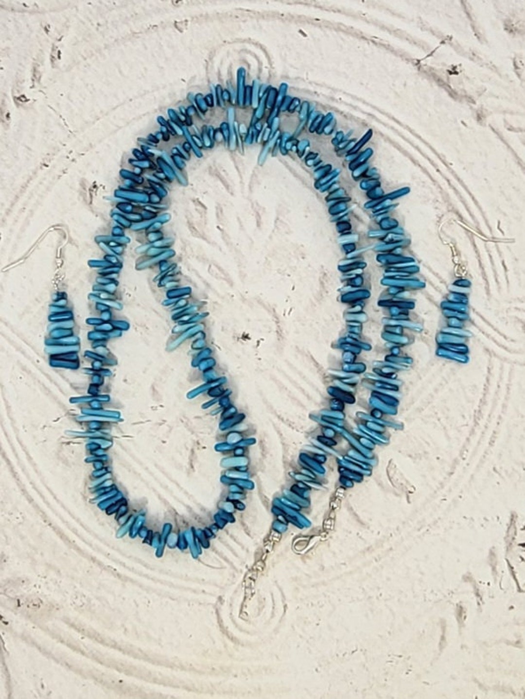 Blue Coral Necklace With Earrings for a Mother's Day Gift! A Handmade ...