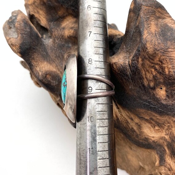 Vintage Navajo Smooth Turquoise Shadow Box Sterling R… - Gem