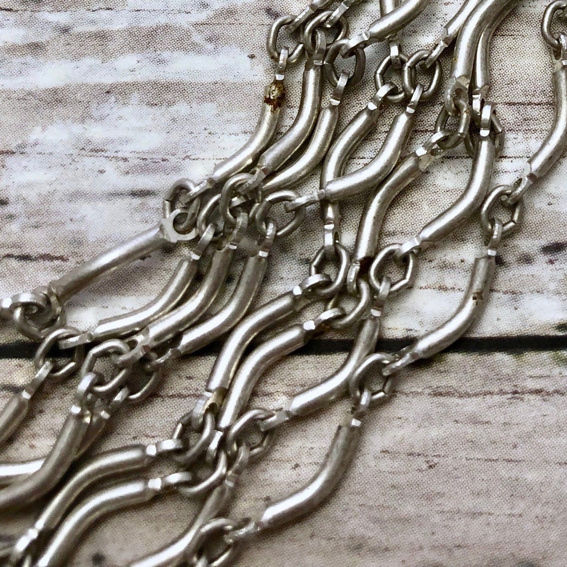 Curved Silver Color Metal Chain sold by the Foot 2x13mm | Etsy