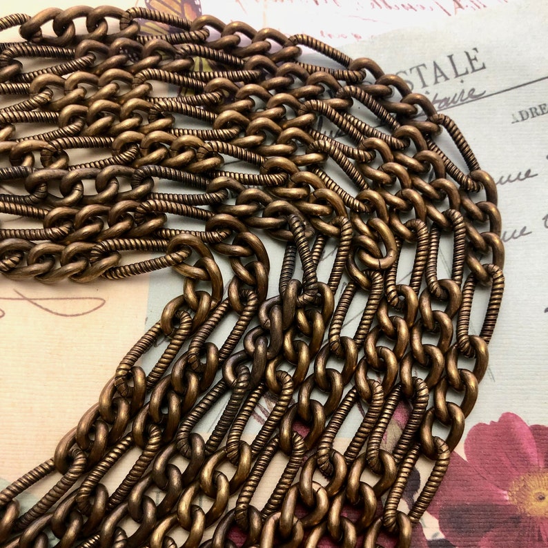 Vintage Brass Plated Chain Bronze Color sold by the Foot - Etsy