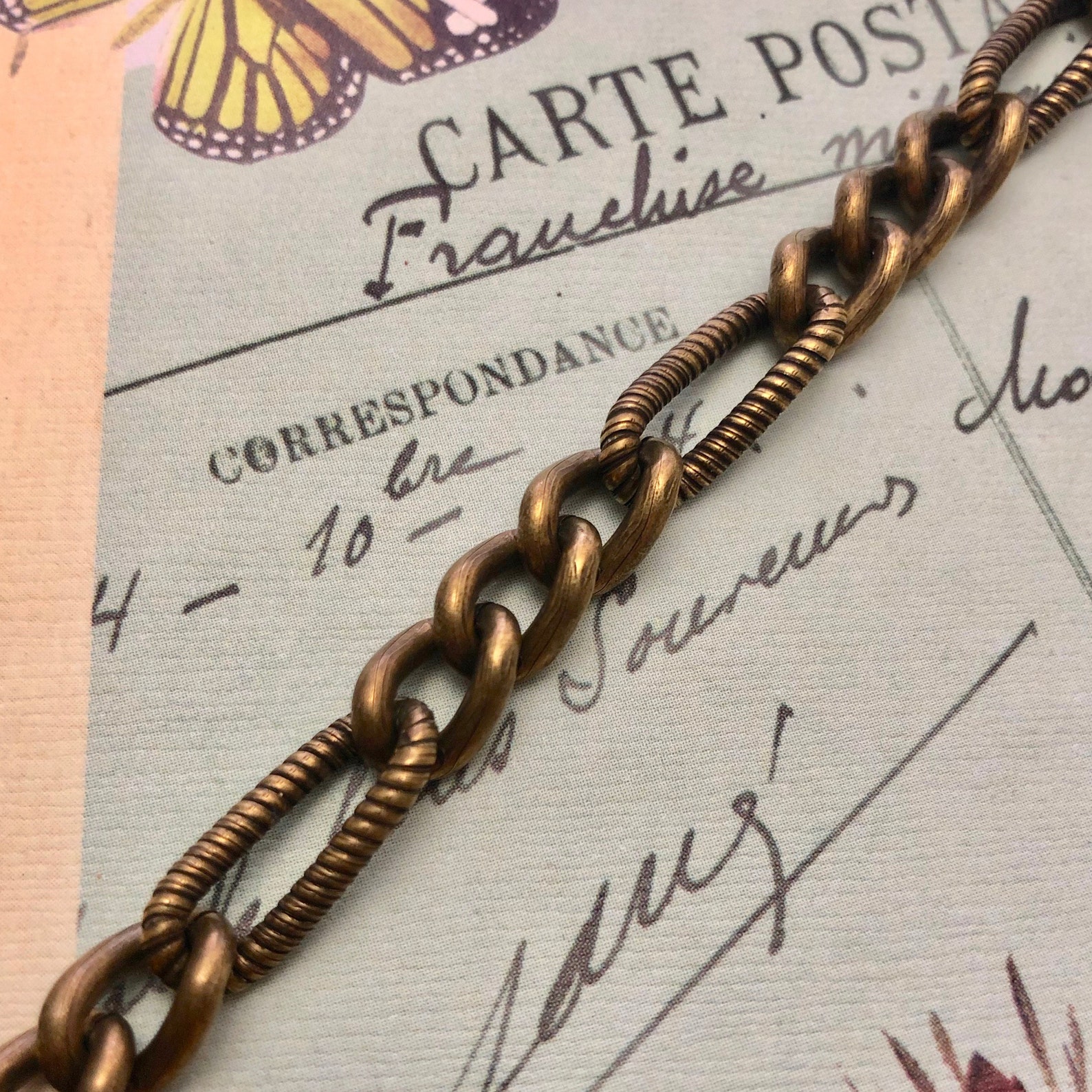 Vintage Brass Plated Chain Bronze Color sold by the Foot - Etsy