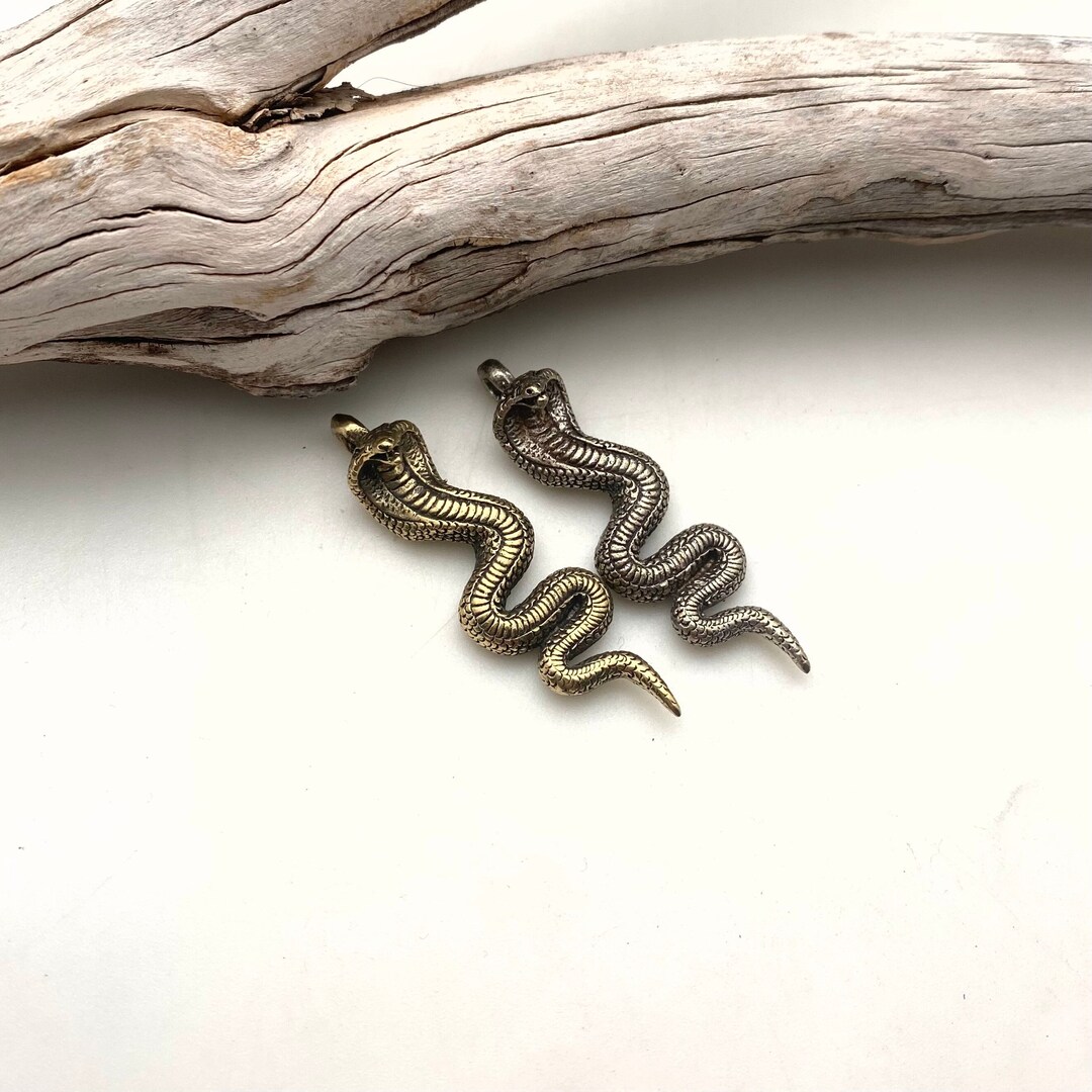 Solid Brass Snake Pendant (BP46) - Etsy