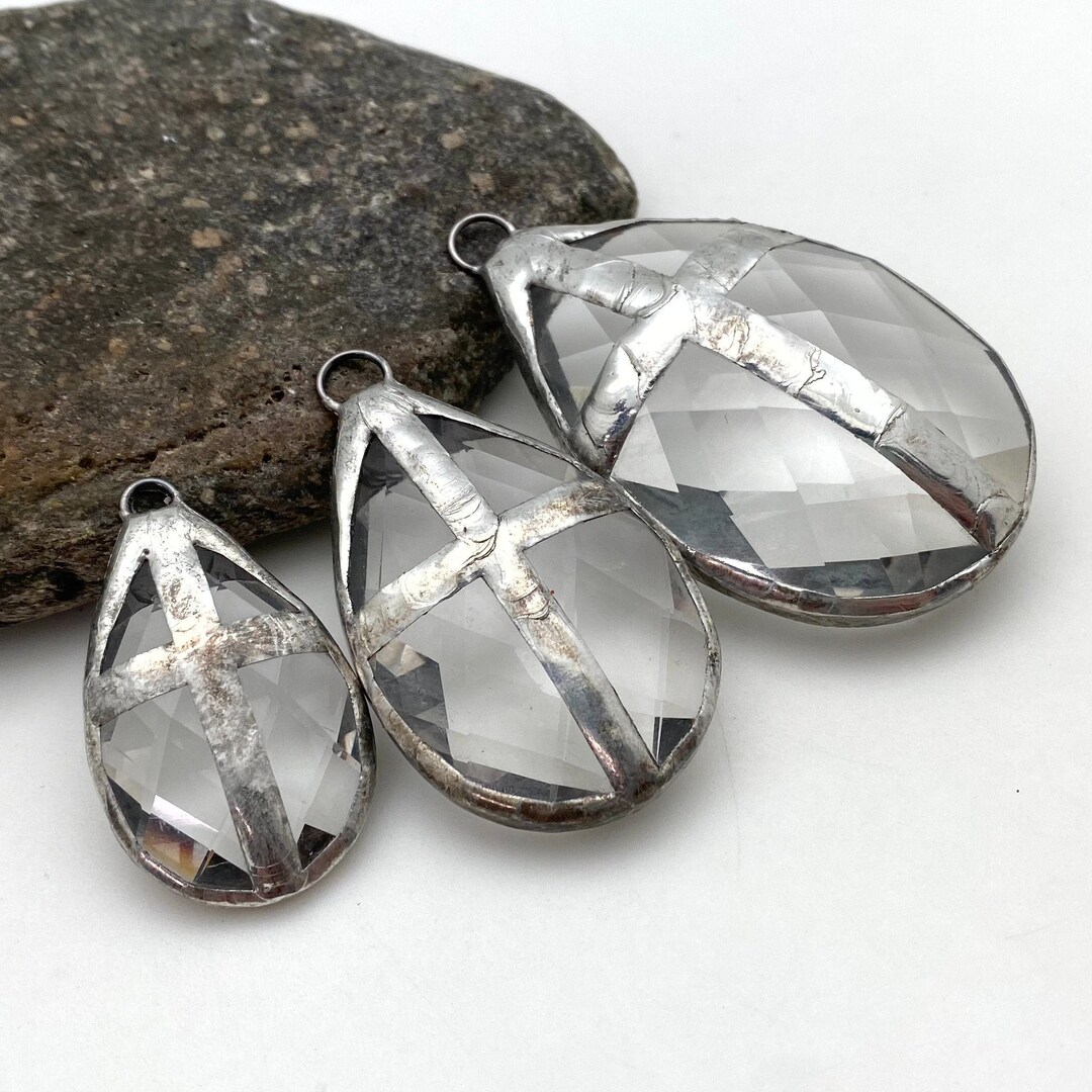 Soldered Silver Color Cross Chandelier Crystal Pendant (SGP58) - Etsy