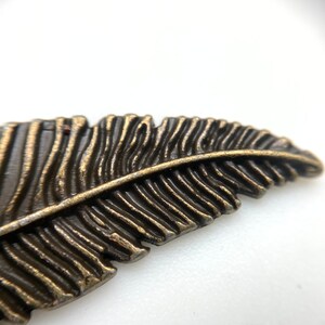 Pair of Bronze Color Feather Metal Pendants (available in 3 Options ...