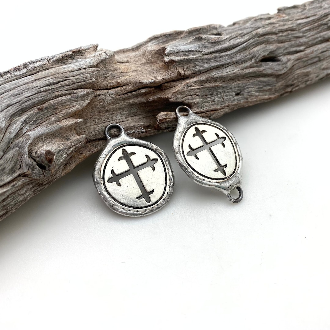 Silver Saint Thomas Christian Cross Hand Soldered Pendant or Connector ...