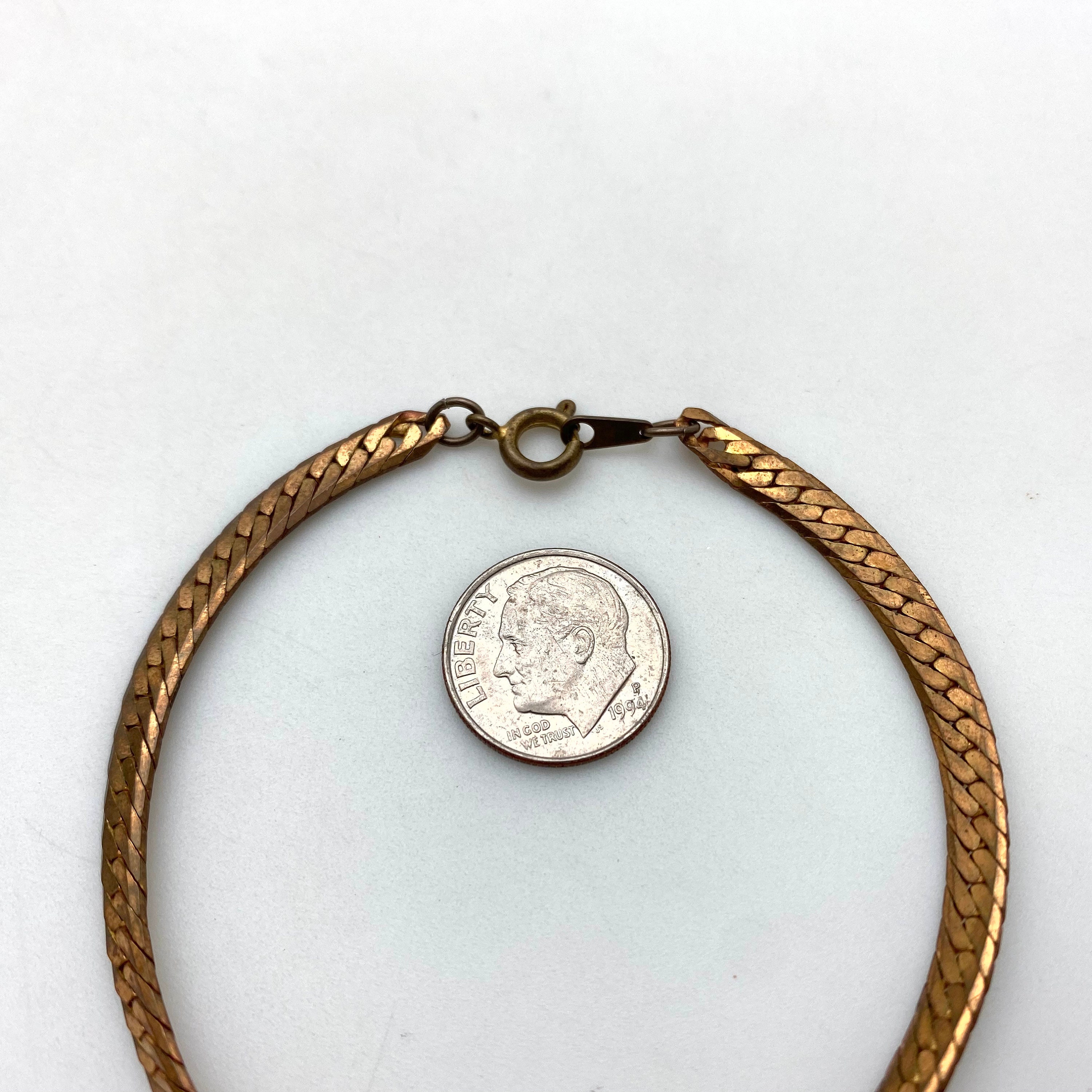 Vintage Brass Plated Snake Chain Bracelet 7.8 Inches FC44 - Etsy UK