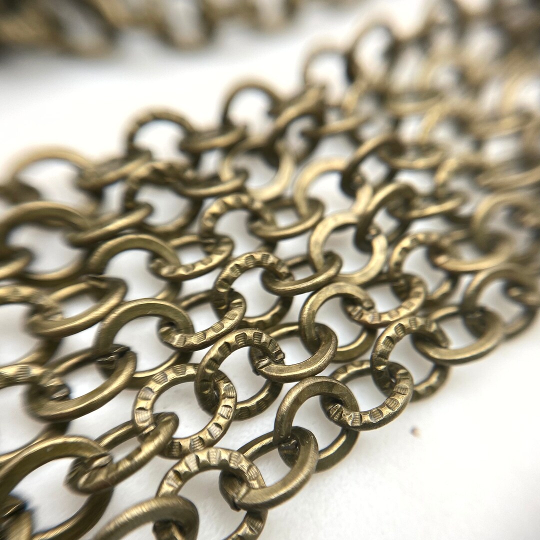 Plated Textured Round Link Brass Chain 5mm (sold by the Foot) (BRZ23 ...