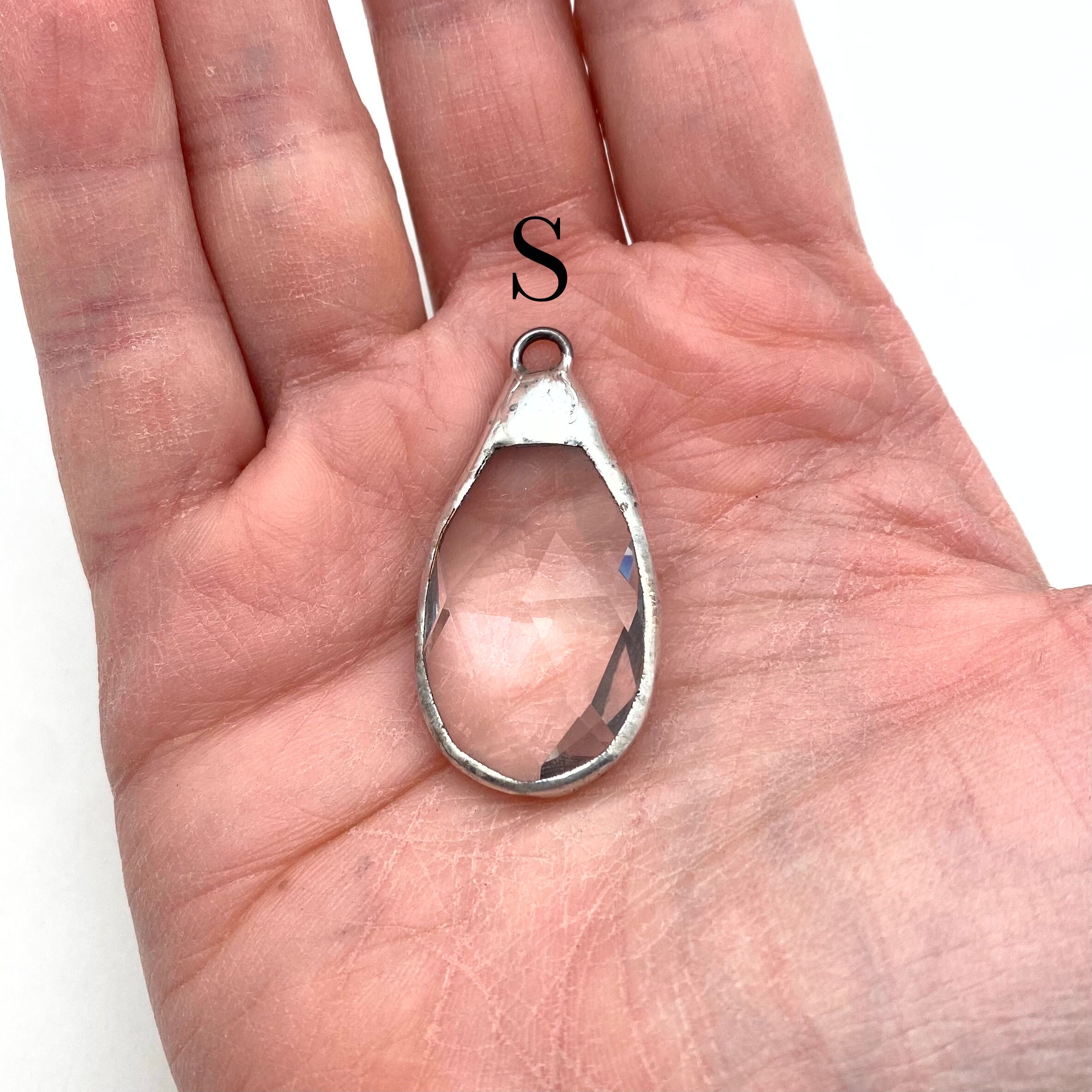 Silver Colored Chandelier Crystal Pendant Available In 3 | Etsy