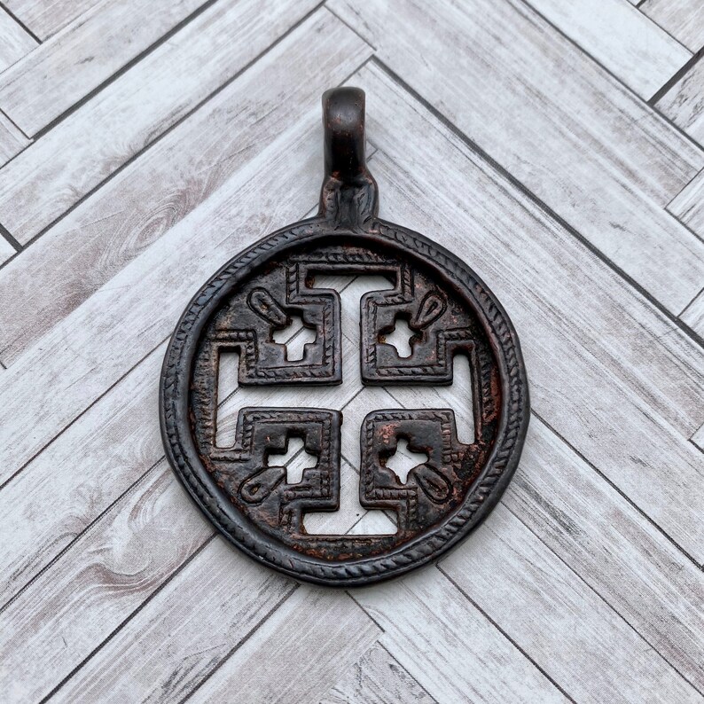 Jerusalem 5 Fold Cross Pendants Antique Brass & Black Patina - Etsy
