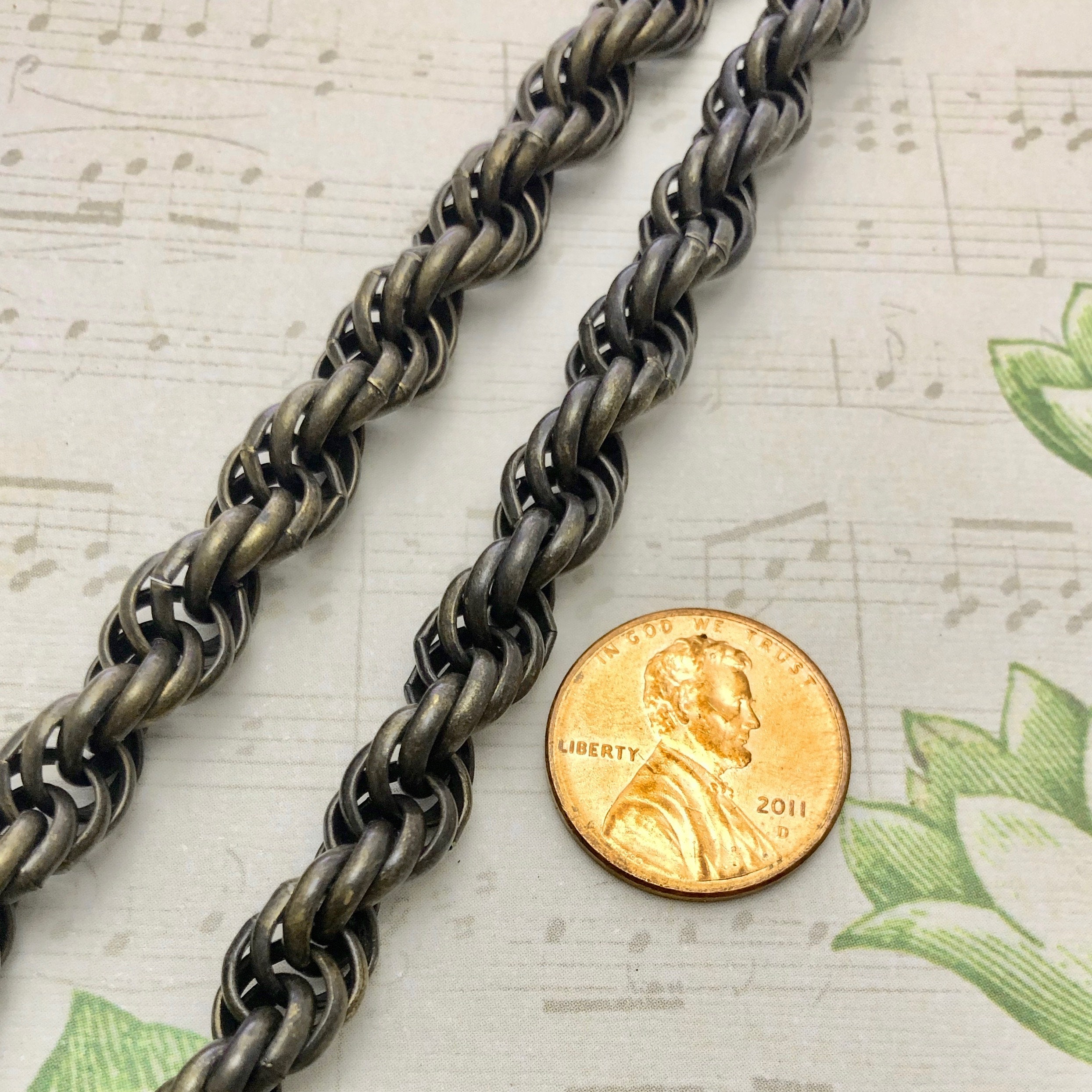 Vintage Woven Bronze Colored Chain sold by the Foot 8mm - Etsy