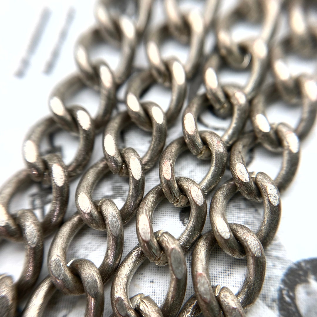 Vintage 1970's Dull Silver Curb Chain 5x7mm (sold by the Foot) (SILV52 ...