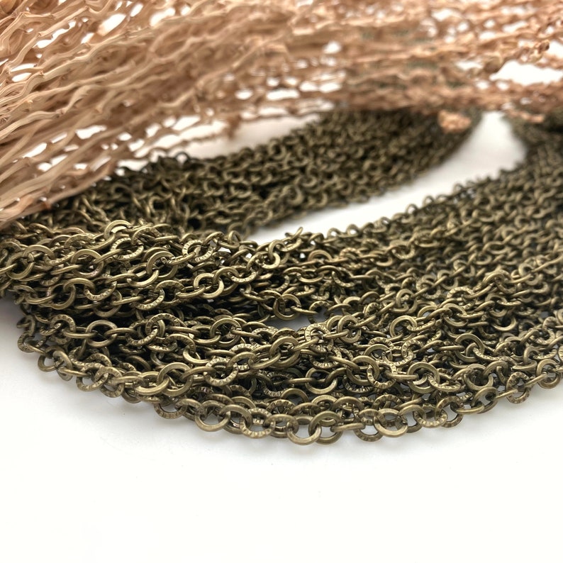 Plated Textured Round Link Brass Chain 5mm (sold by the Foot) (BRZ23 ...