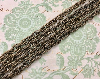 Vintage Brass Plated Chain Bronze Color sold by the Foot - Etsy