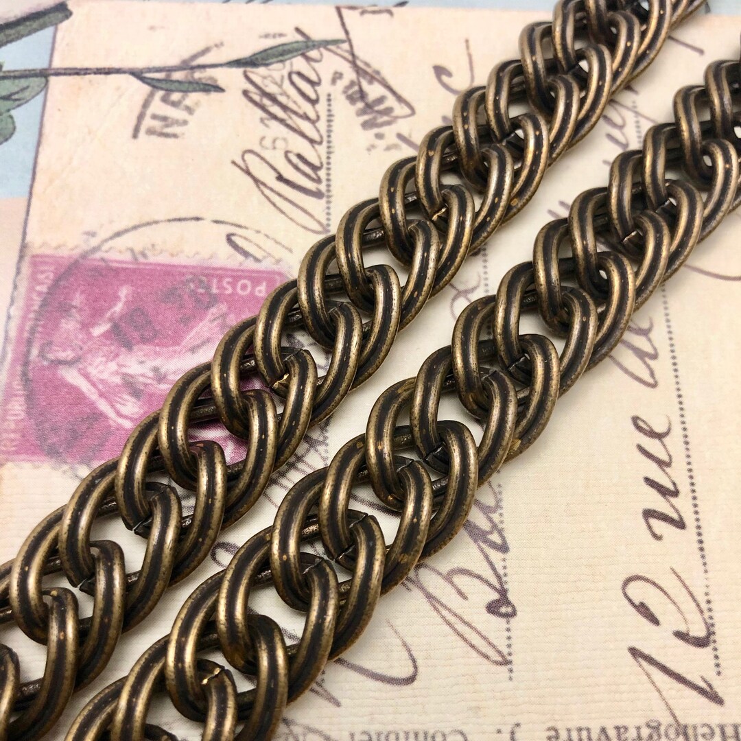 Vintage Brass Chain sold by the Foot 12x15mm - Etsy