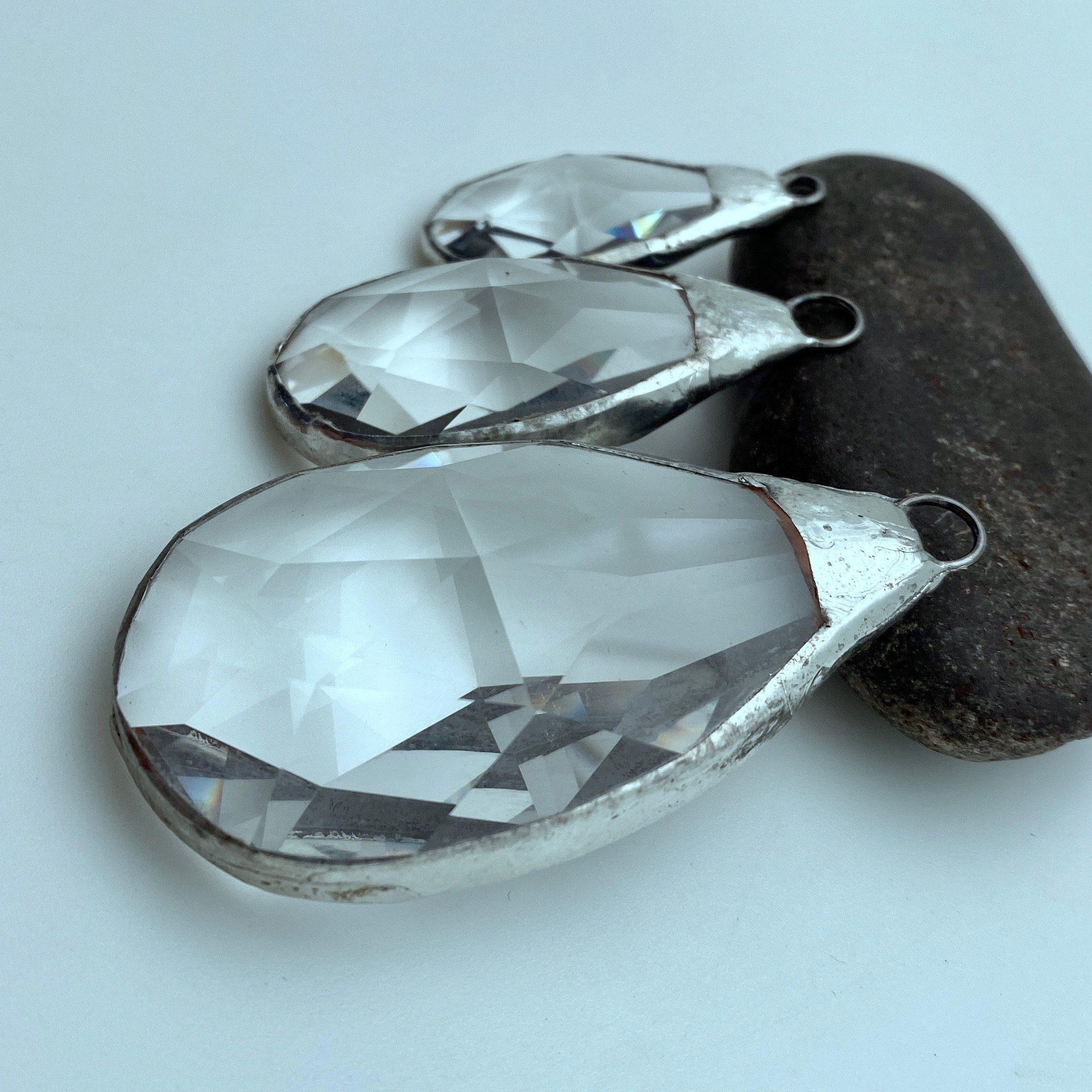 Silver Colored Chandelier Crystal Pendant Available In 3 | Etsy