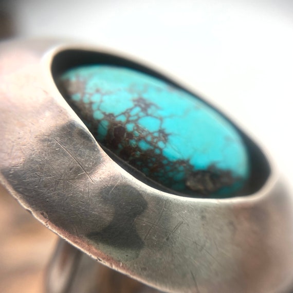 Vintage Navajo Smooth Turquoise Shadow Box Sterling R… - Gem