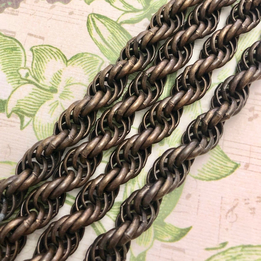 Vintage Woven Bronze Colored Chain (sold by the Foot) 8mm - Etsy