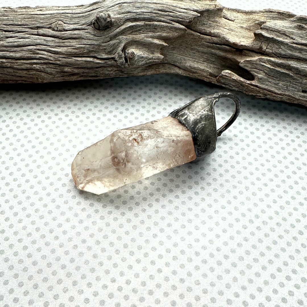 Giant Clear Quartz Soldered Pointed Crystal Pendant OAK19 - Etsy