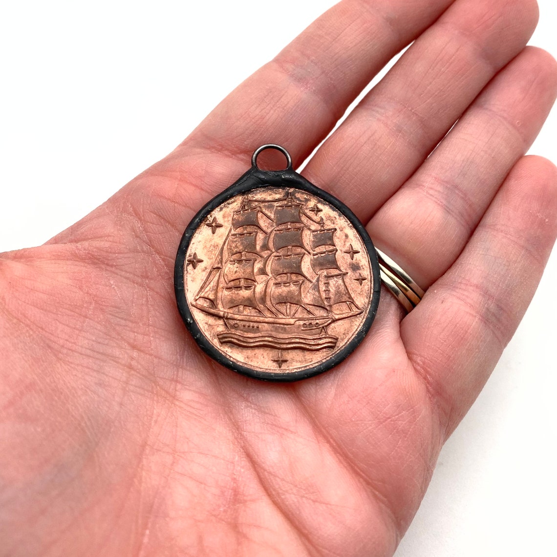 Vintage Ship Token With Navigation Tools SMP30 - Etsy Australia