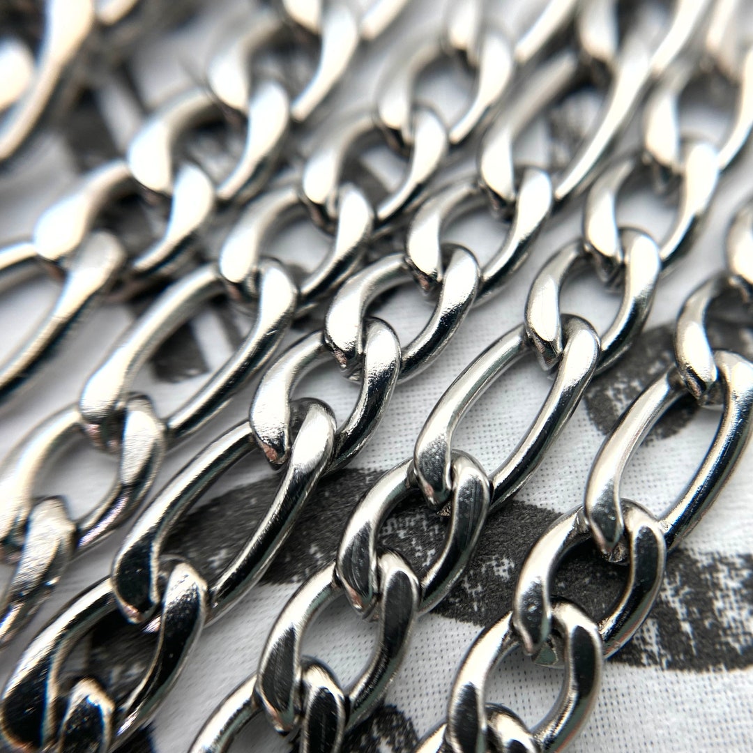 Shiny Silver Curb Chain (sold by the Foot) (SILV53) - Etsy