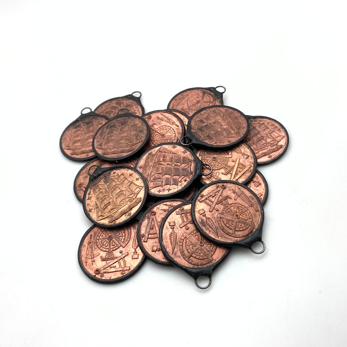 Vintage Ship Token With Navigation Tools SMP30 - Etsy Australia