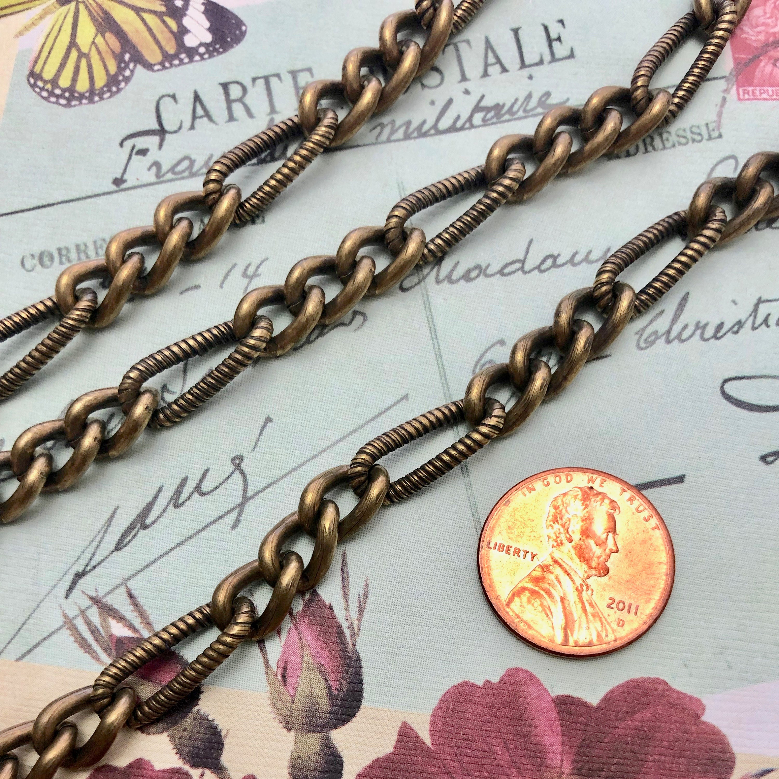 Vintage Brass Plated Chain Bronze Color sold by the Foot - Etsy