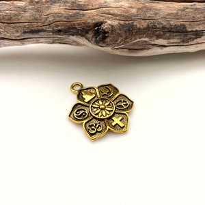 Coexist Spiritual Lotus Flower Metal Pendant (available in 3 Options ...
