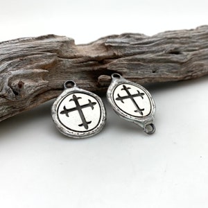 Silver Saint Thomas Christian Cross Hand Soldered Pendant or Connector ...