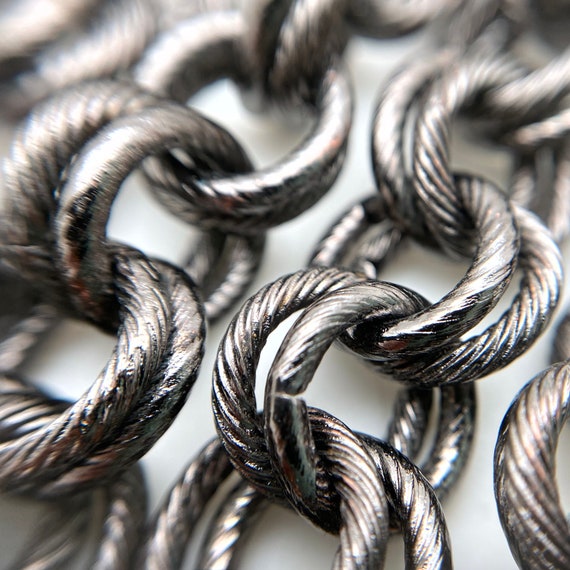 Large Dark Gray Metal Chain sold by the Foot 12mm SILV57 | Etsy