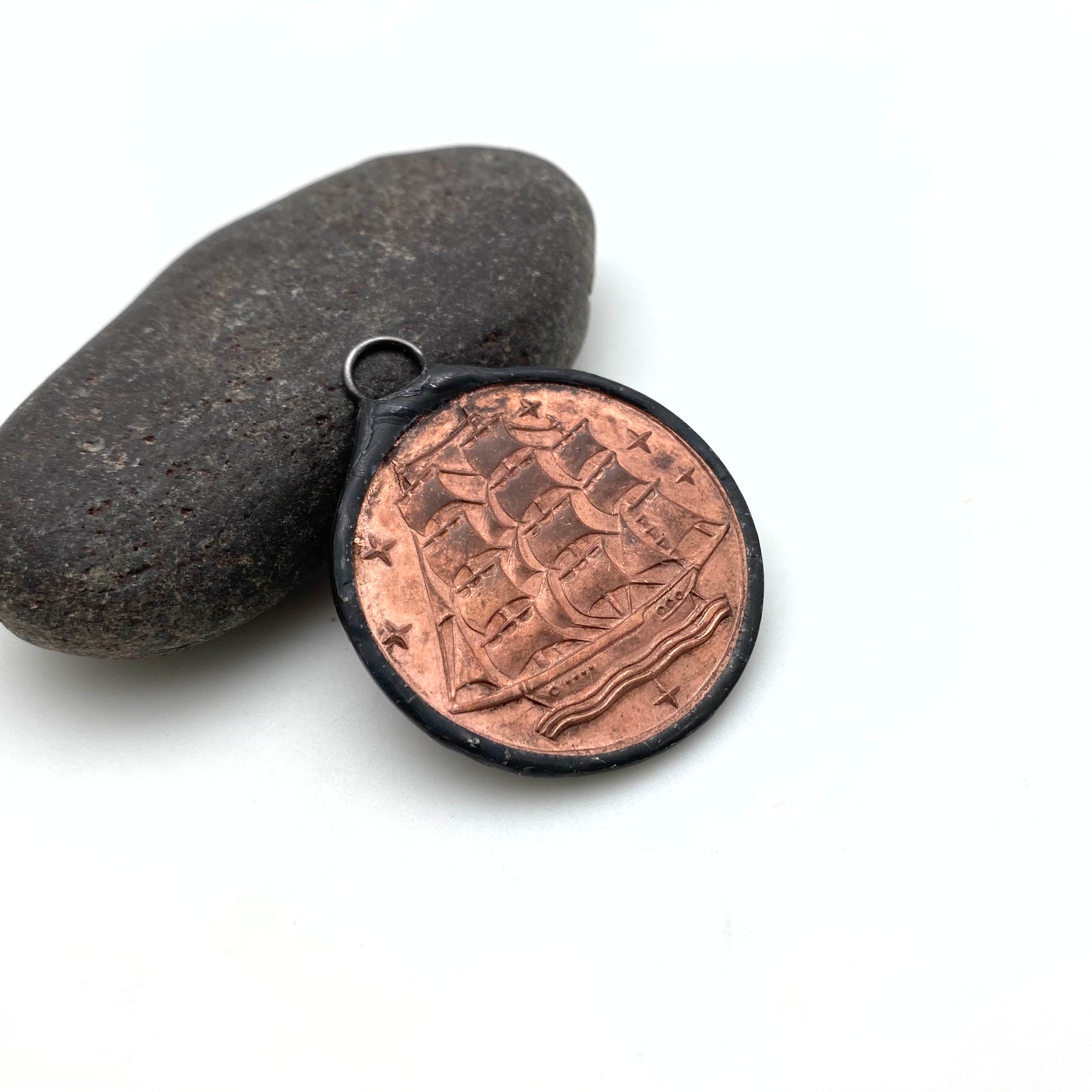 Vintage Ship Token With Navigation Tools SMP30 - Etsy Australia