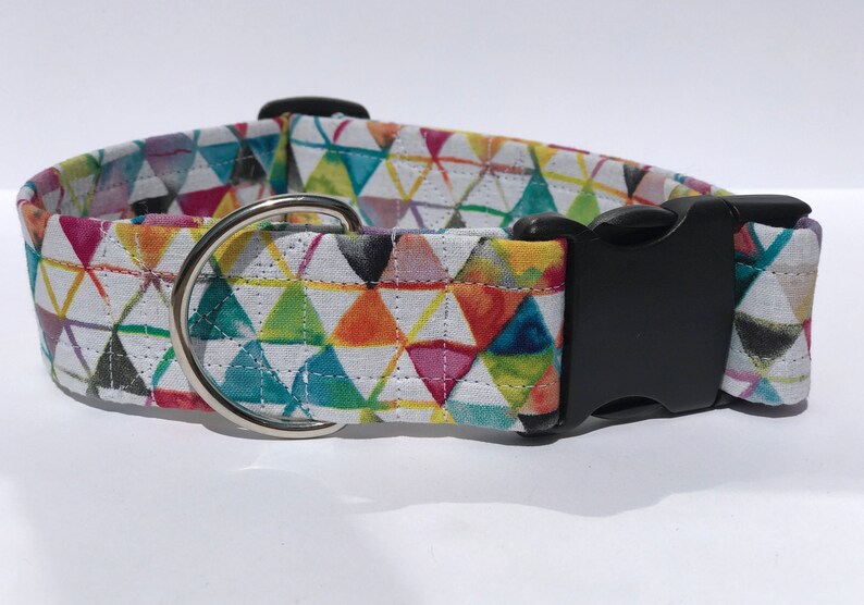 Multi color geometric unisex dog collar Adjustable Collar | Etsy