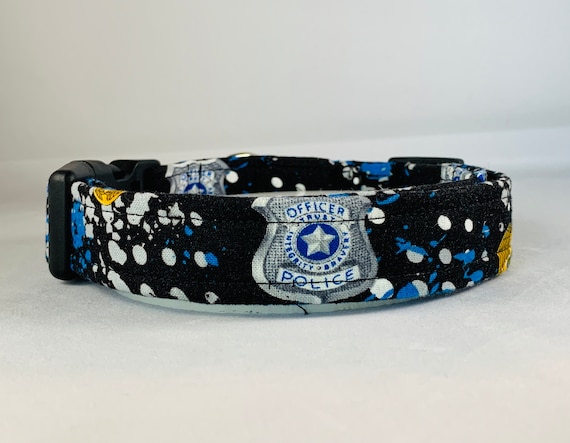 Police Officer Dog Collar Blue Line Collar Cop Dog Collar | Etsy