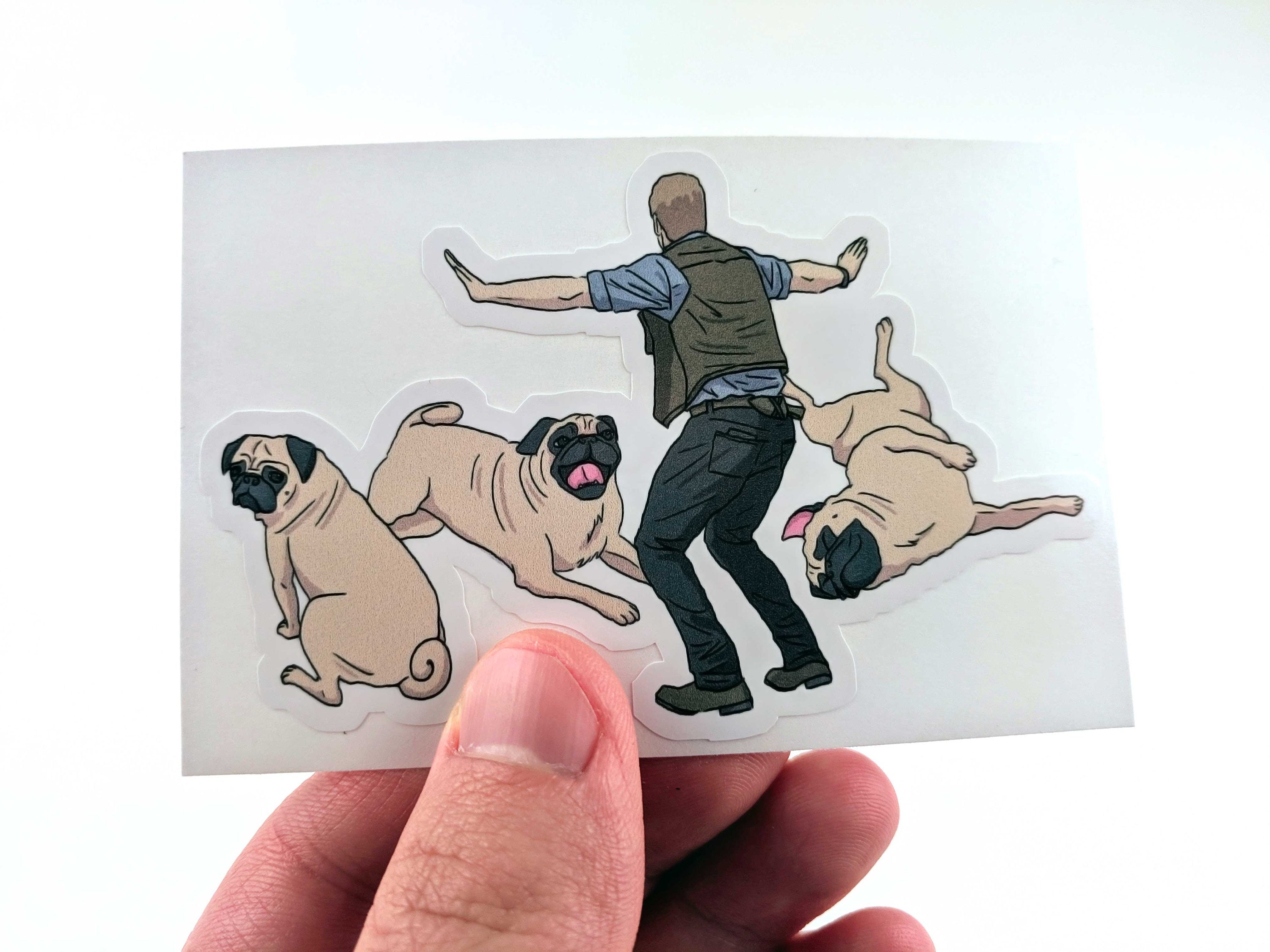 Jurassic Pugs Sticker Pug Sticker Chris Pratt Sticker - Etsy