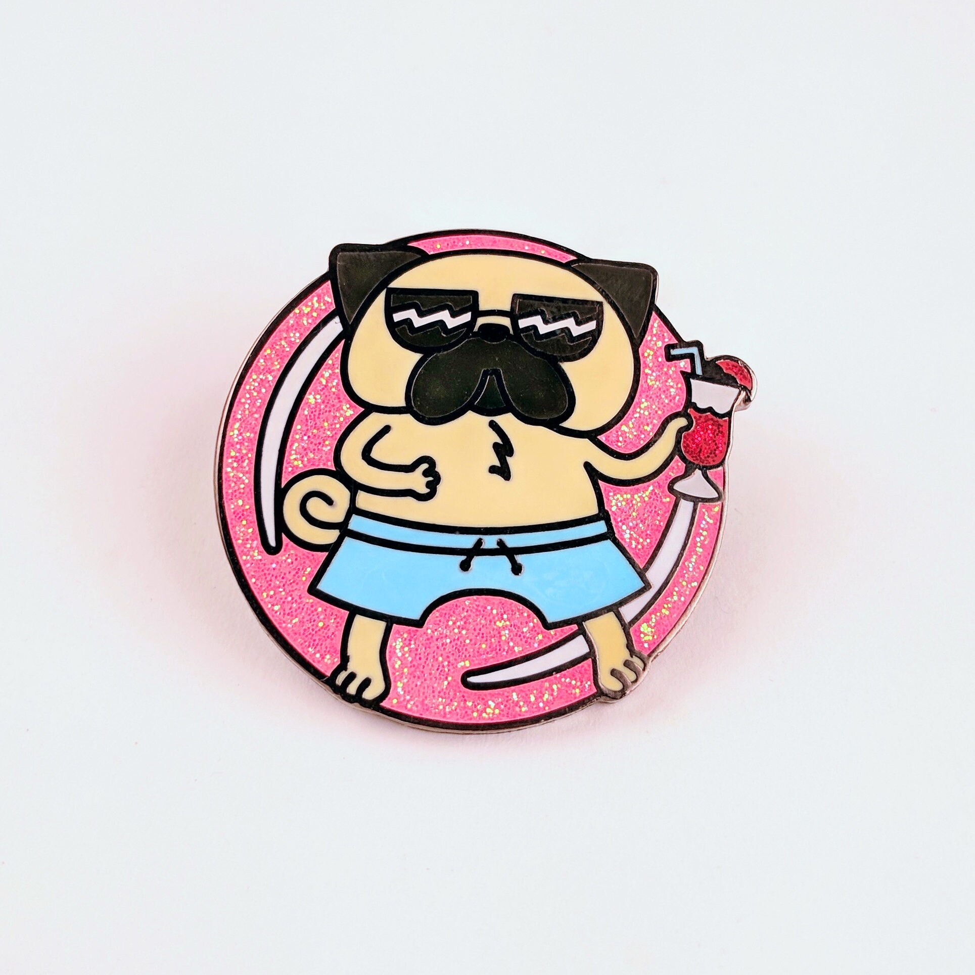 Pool Party Pug, Pug Hard Enamel Pin, Sun's Out Pugs Out, Pug Swimming ...