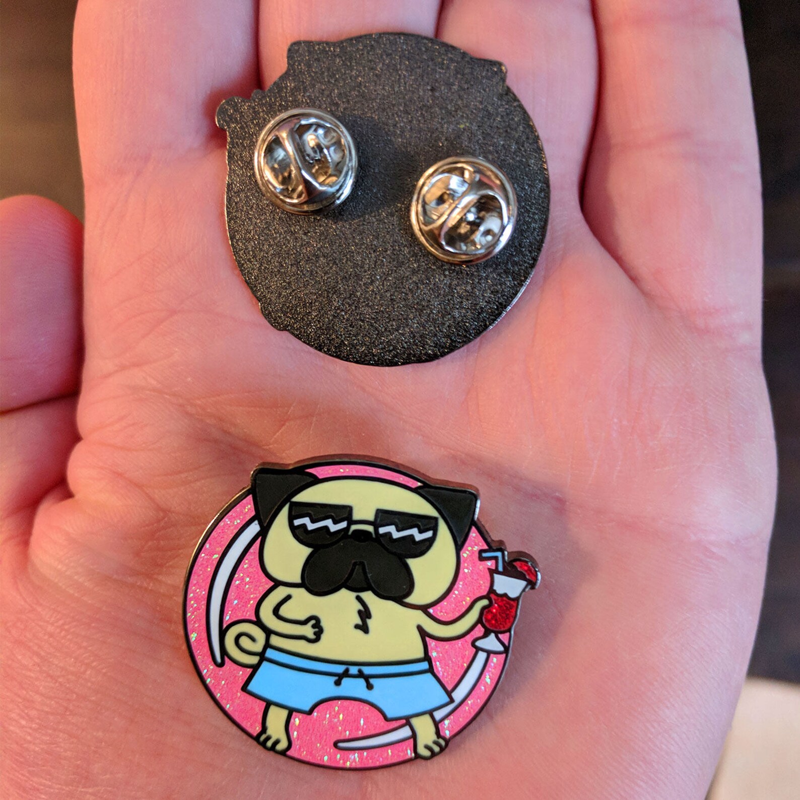 Pool Party Pug Pug Hard Enamel Pin Sun's Out Pugs Out - Etsy