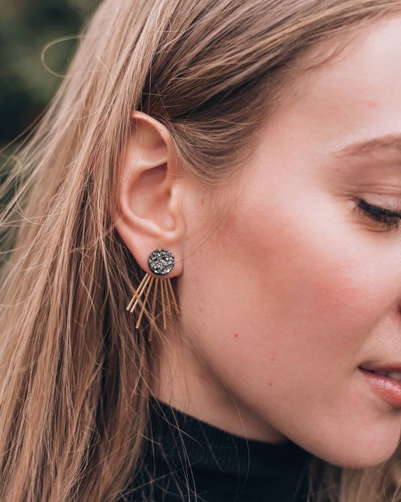 Julia Stardust Ear Jacket Earrings Gold - Etsy