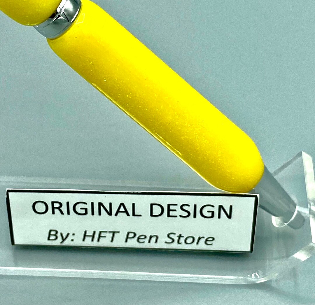 Sparkling Yellow Ergonomic Pen, Lemon Drop Twist Pen, Valentine's Day ...
