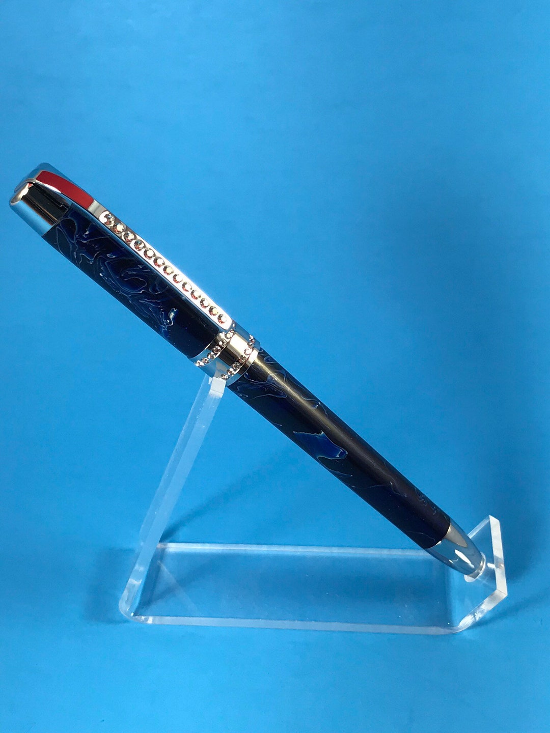 Swarovski Crystal Pen: Midnight Blue Princess Ballpoint Pen - Etsy