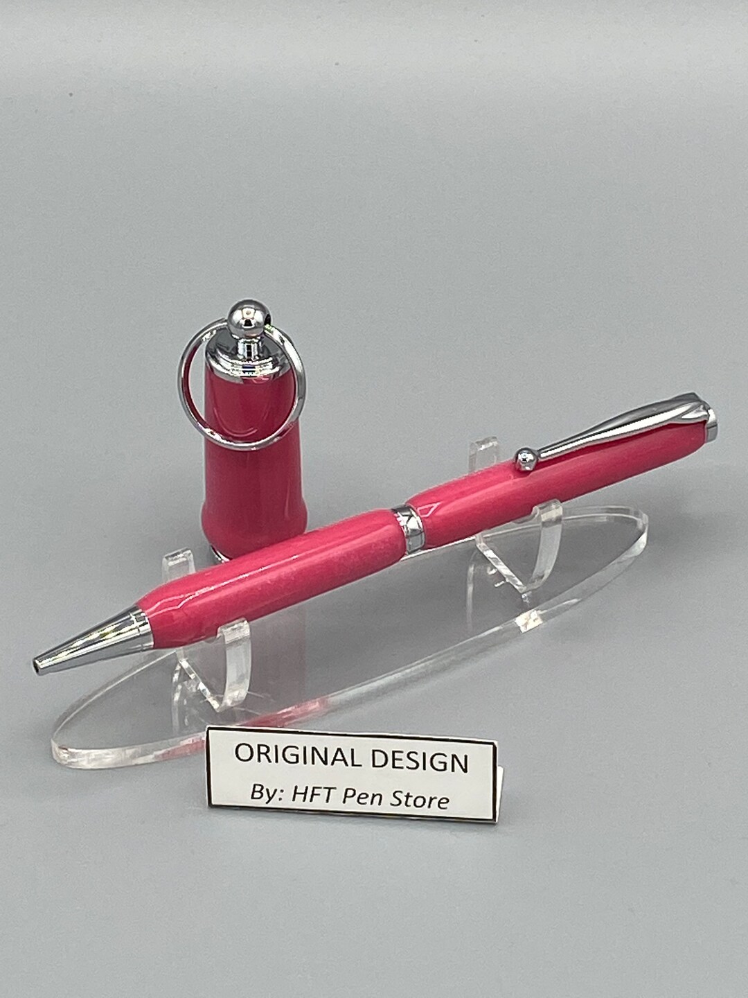 Hot Pink Pen and Pill-holder Keychain Set, Pink Lovers Gift, Black ...