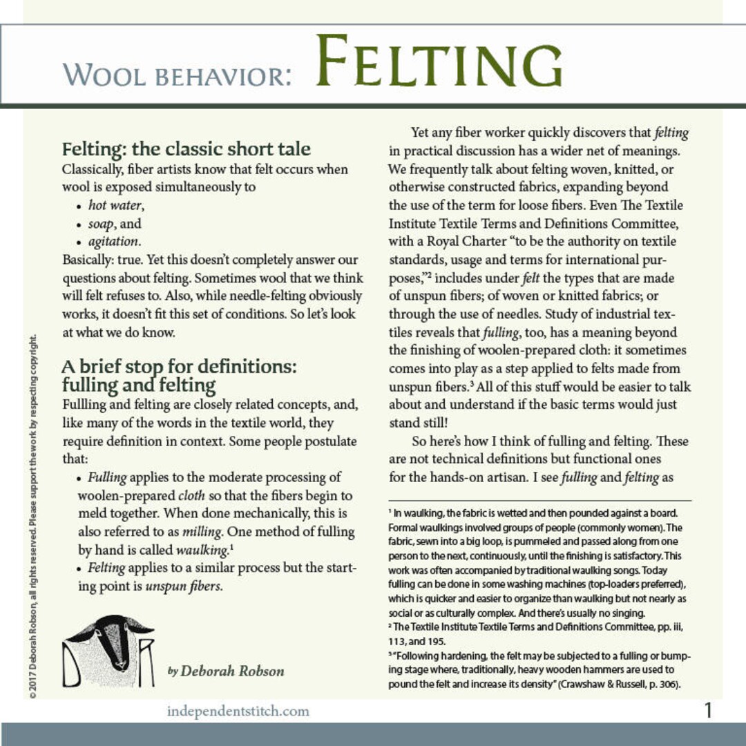Facts for Fiber Geeks: Felting (PDF Download) - Etsy