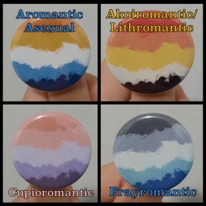 Aromantic Spectrum Pride 1.25 Inch Button Pins Greyromantic ...
