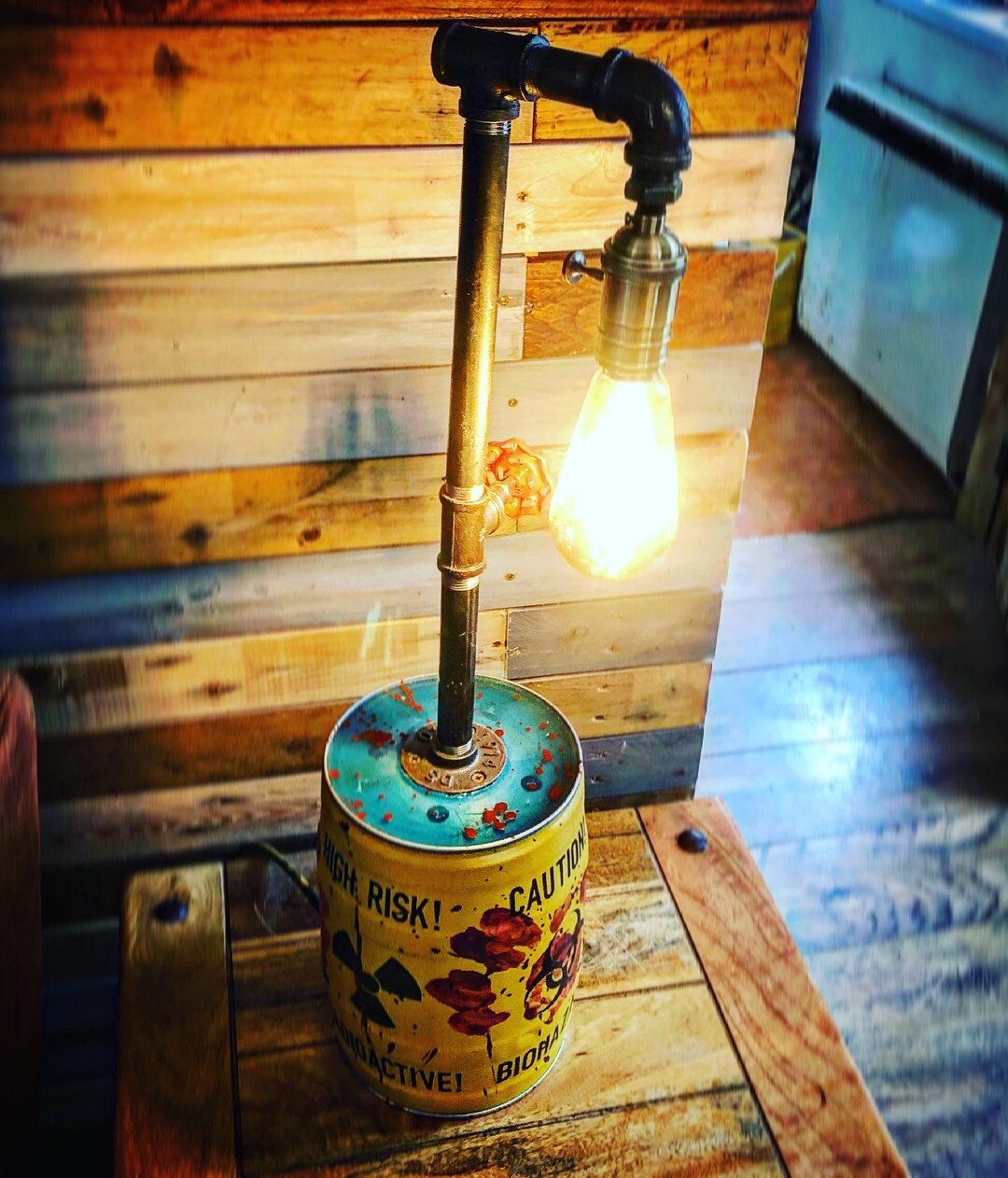 A Unique Steampunk Biohazard Industrial Glow in the Dark Keg Lamp - Etsy