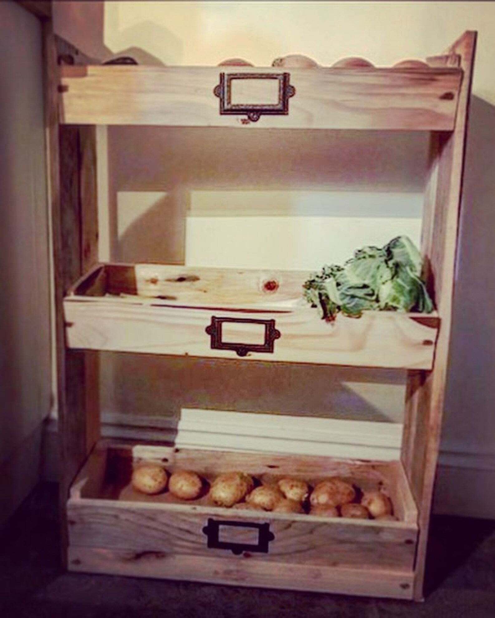 Large Rustic Vegetable Organiser - Etsy