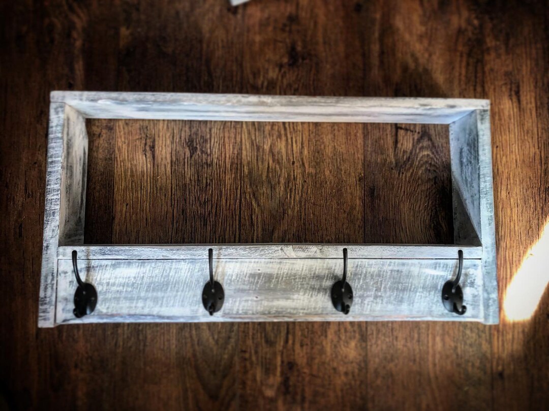 Rustic Handmade Coat Rack With Decorative Shelf - Etsy