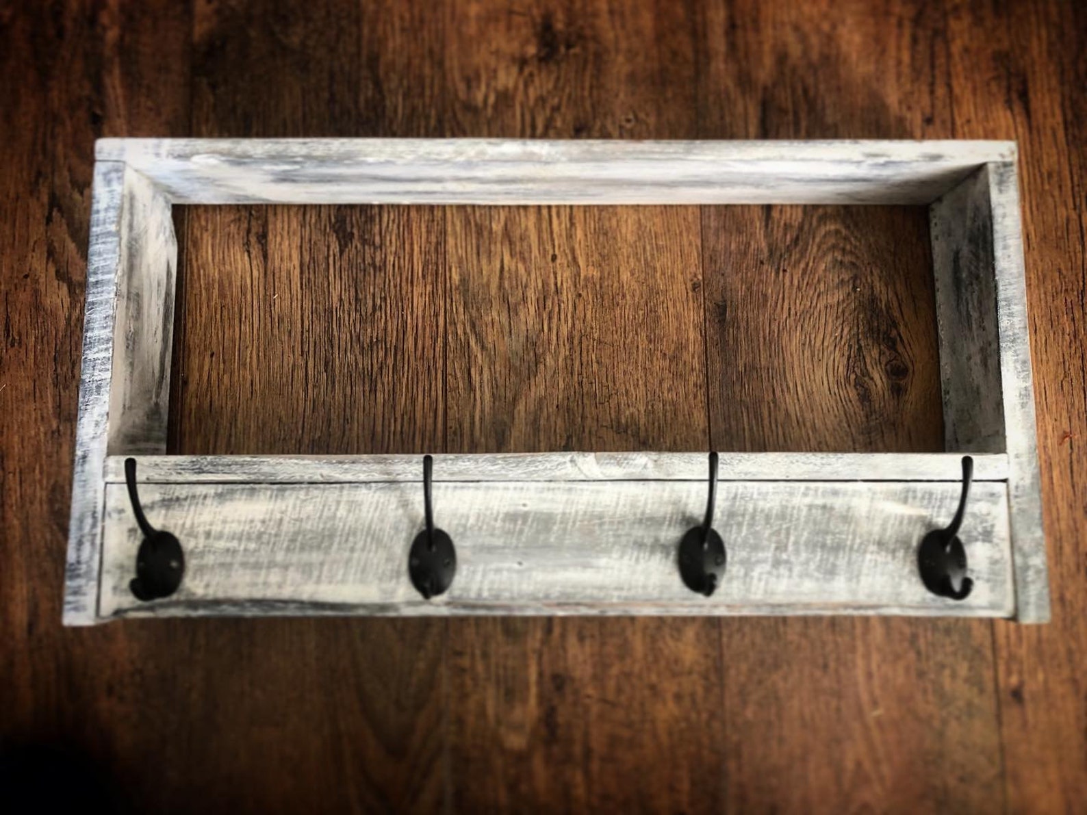 Rustic Handmade Coat Rack With Decorative Shelf | Etsy