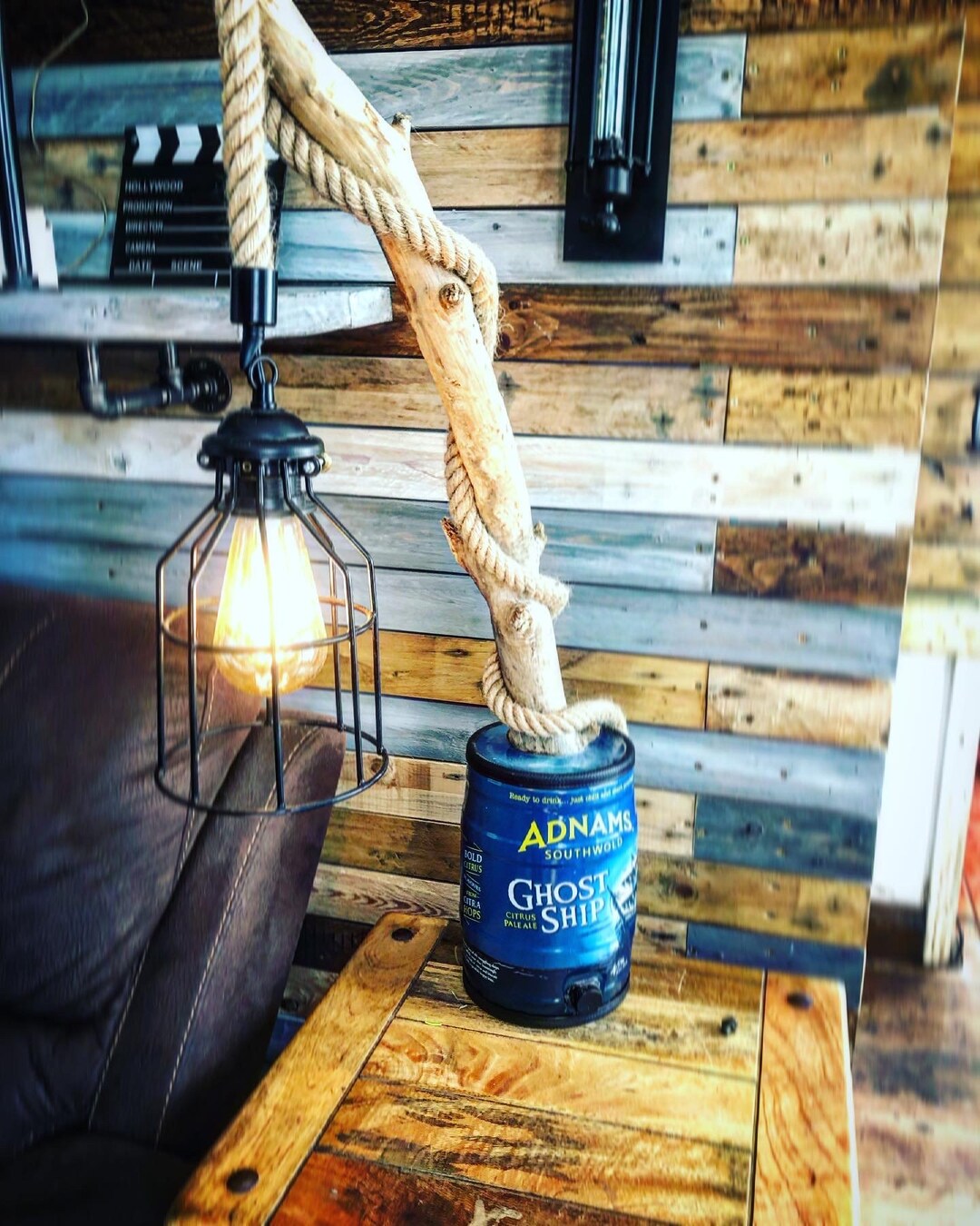 A Lovely Driftwood Adnam's Ghost Ship Keg Table Lamp - Etsy