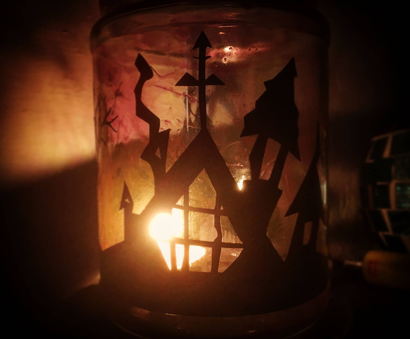 Handmade Halloween Tea Light Glass Jar Lantern Luminaries | Etsy
