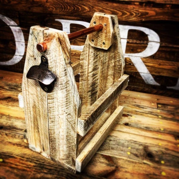 Rustic Handmade Beer Bottle Opener / Drinks Caddy - Etsy